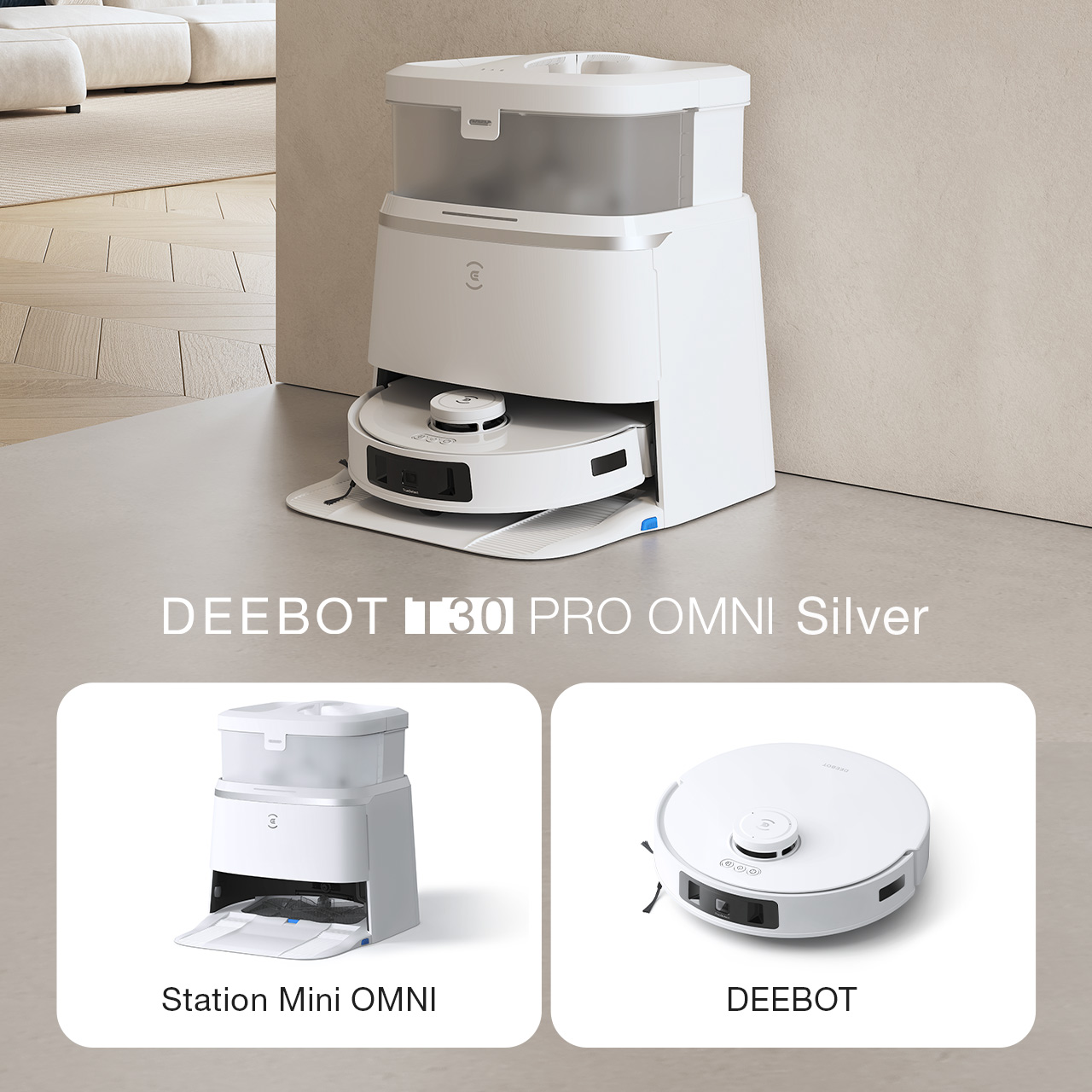 DEEBOT T30 PRO OMNI ARGENTÉ - ECOVACS FR