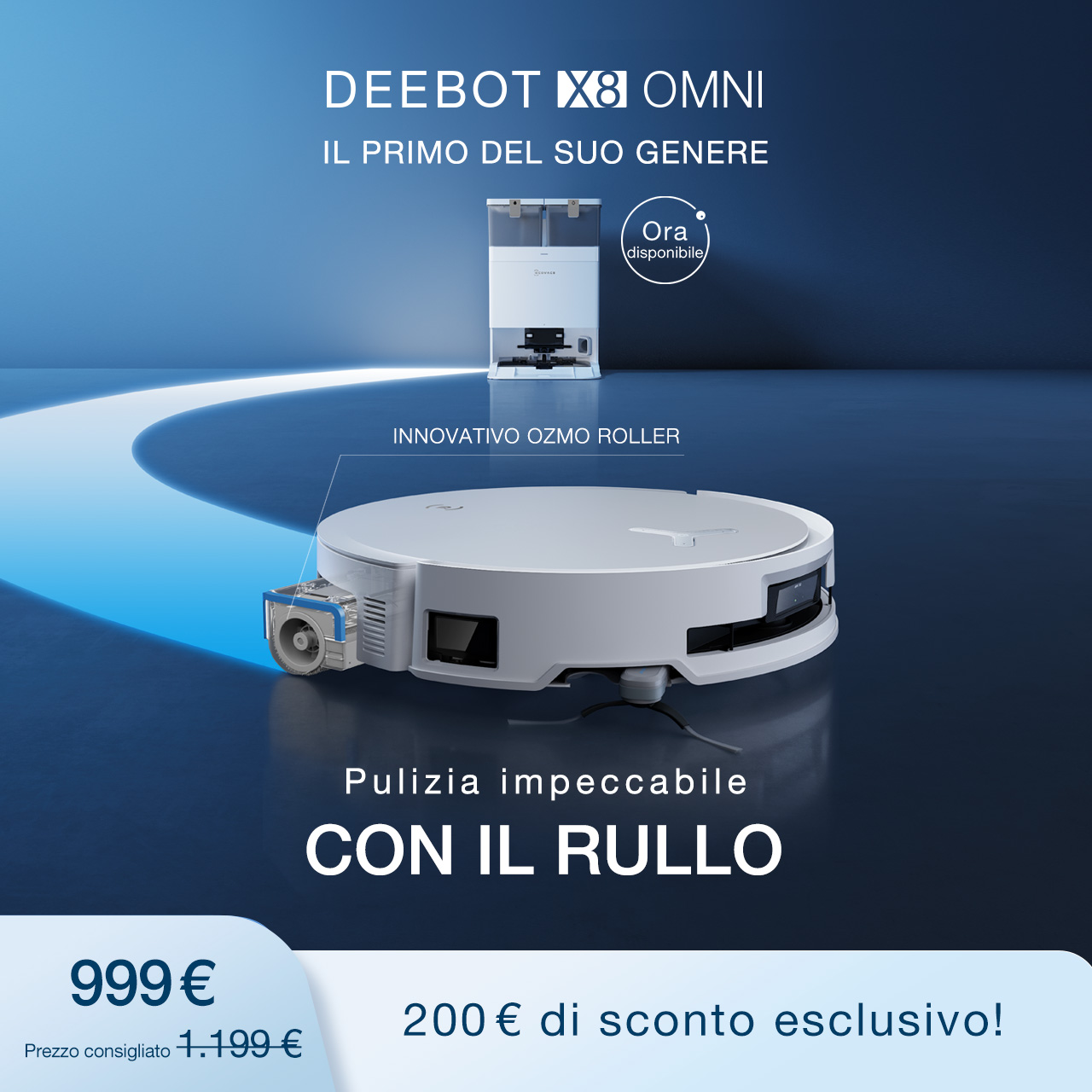 DEEBOT X8 OMNI Bianco - ECOVACS IT
