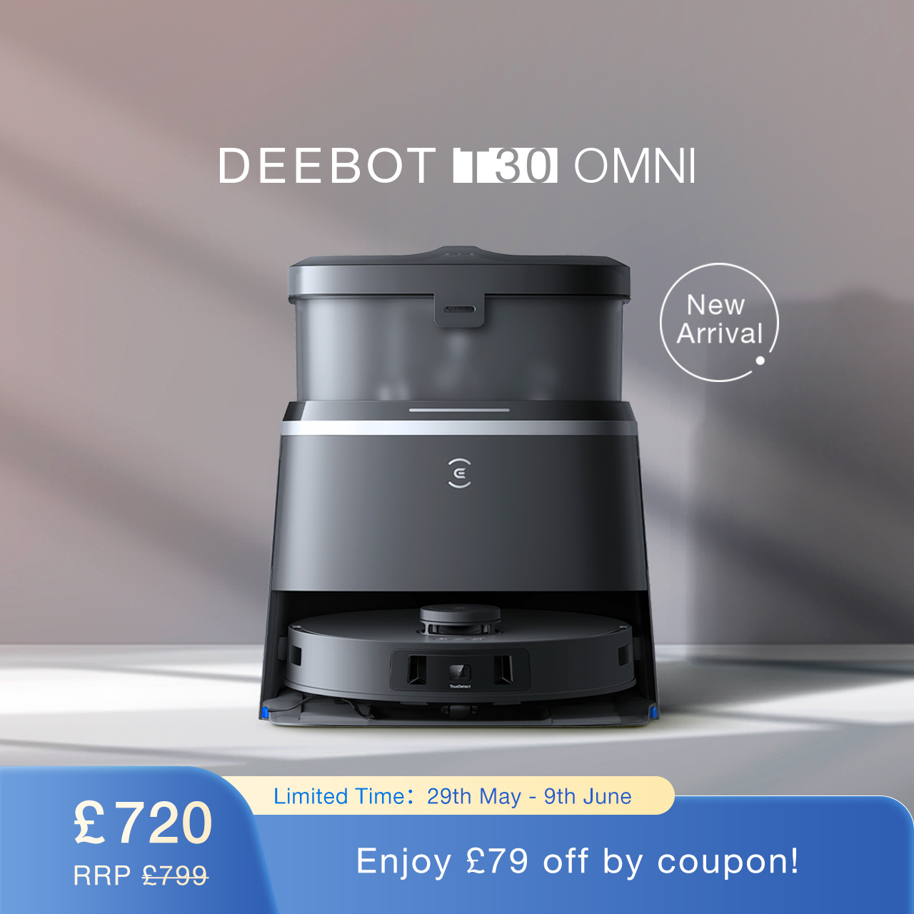 DEEBOT T30 OMNI Black Robot Vacuum - ECOVACS UK